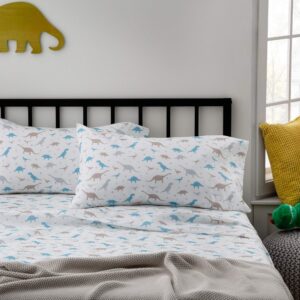 Linenspa Microfiber Three-Piece Sheet Set - Multiple Styles and Colors - Super Soft Feel - Fun Patterns for Boys and Girls - Twin - Dinosaur