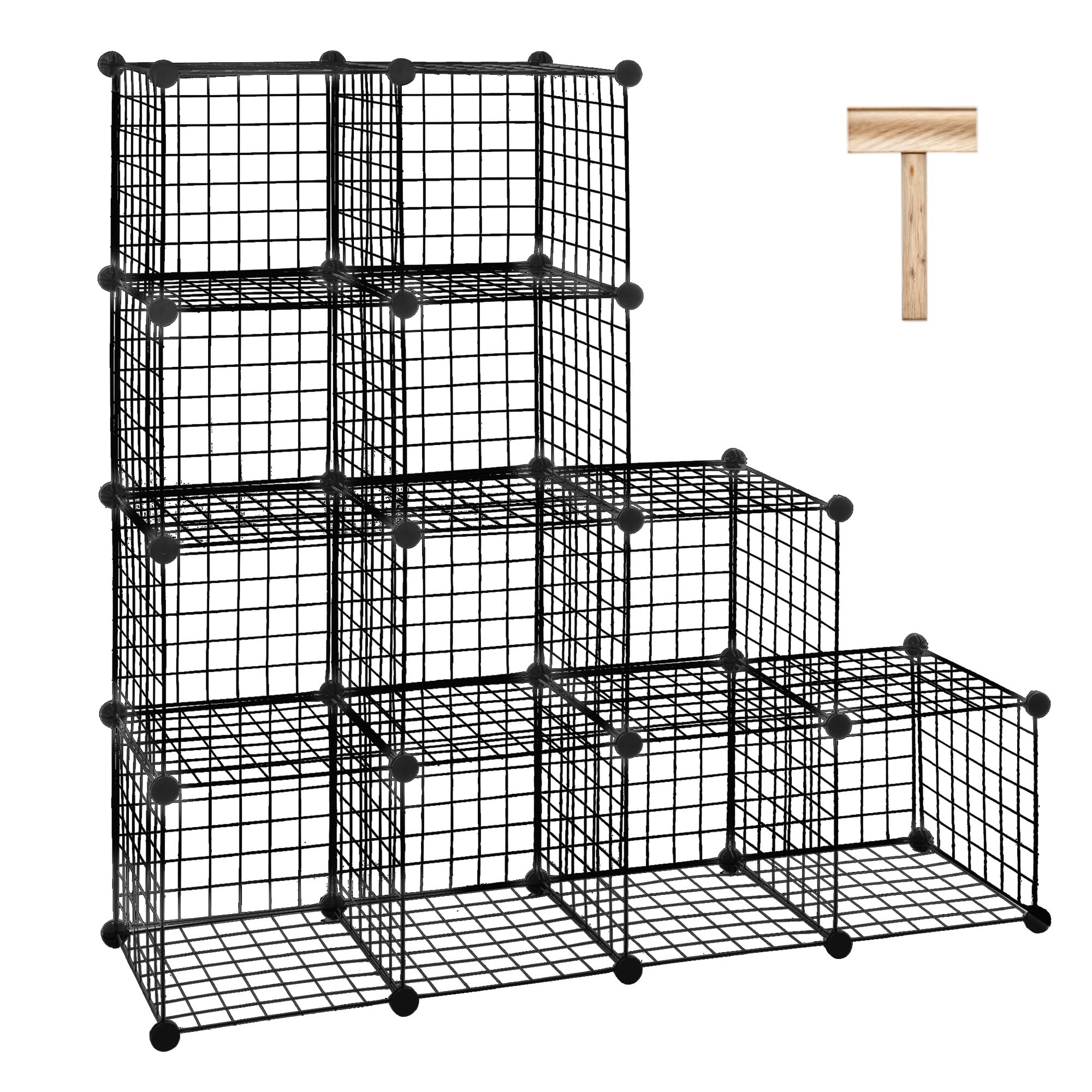 SUPER DEAL Metal Wire Cube Storage Organizer, 12 Cubes DIY Modular Cabinet Bookcase Bookshelf Shoe Rack Stackable Wire Cube Closet for Home, Office, Living Room, Bedroom