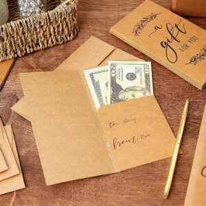 Pipilo Press 36 Pack Money Cards with Envelopes, A Gift for You Cards for Cash, Holiday's, Birthday's (Kraft Paper, 3.5 x 7.25 In)