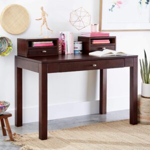 Epoch Design Pacifica Reversible L Shaped Corner Desk with Keyboard Tray and Storage Drawers, Computer Desk for Home Office or Study