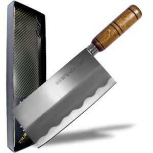 seki japan tsubazo japanese meat vegetable cleaver, stainless steel butcher knife, shiraki handle, 170 mm (6.7 in)