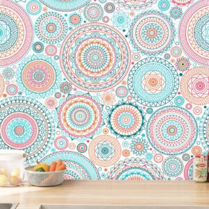 ciciwind peel and stick wallpaper cute contact paper colorful wallpaper fun kitchen contact paper decorative self-adhesive wallpaper removable waterproof easy to clean wall covering 17.7''x78.7''