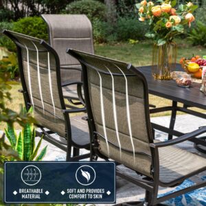 Sophia & William Patio Dining Chairs Set of 2 Metal Swivel Chairs Padded Textilene Quick Dry Outdoor Furniture Set Support 350 lbs for Lawn Garden Backyard Weather Resistant