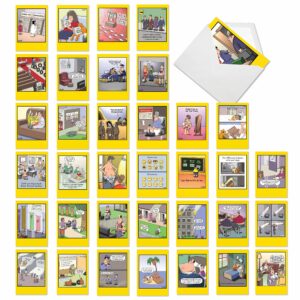 nobleworks - 36 assorted set funny mixed occasions cards bulk box w/envelopes, humor birthday get well friendship (36 designs, 1 each) - whyatt's wide variety ac9382xxg-b1x36