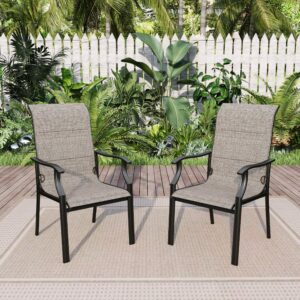 sophia & william patio dining chairs quick dry textilene patio chairs high back 2 pieces outdoor dining chairs support 350lbs patio furniture set for lawn garden backyard pool all weather