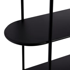 Deco 79 Metal Oval 3 Shelf Wall Shelf, 28" x 8" x 28", Black