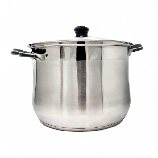 Professional Stainless Steel Stock Pot for Soup, Stock & Pasta with Glass Lid Encapsulated Base Gas Induction Capable - 12 qt size