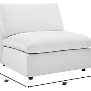 Modway Commix Down-Filled Overstuffed Performance Velvet Sectional Sofa Armless Chair