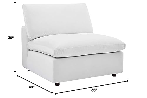 Modway Commix Down-Filled Overstuffed Performance Velvet Sectional Sofa Armless Chair