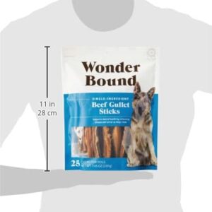 Amazon Brand - Wonder Bound Beef Gullet Sticks Dog Treats, 5-6 Inch, Pack of 25, Highly Digestible, Minimally Processed, 7.05 Ounce, 25 Count (Pack of 1)