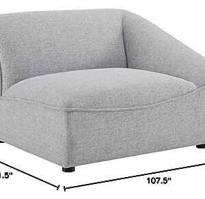 Modway Comprise Fabric Upholstered Sectional, 3-Piece Sofa, Light Gray