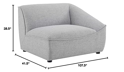 Modway Comprise Fabric Upholstered Sectional, 3-Piece Sofa, Light Gray