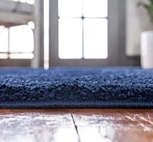 Unique Loom Solo Collection Area Rug - Calabasas (4' 1" x 6' 1" Rectangle, Navy Blue)