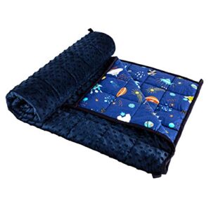 bedcolor weighted blanket heavy blanket (spaceship, 41×60 inches-7 lbs)