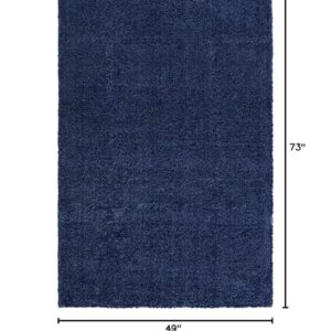 Unique Loom Solo Collection Area Rug - Calabasas (4' 1" x 6' 1" Rectangle, Navy Blue)