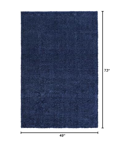 Unique Loom Solo Collection Area Rug - Calabasas (4' 1" x 6' 1" Rectangle, Navy Blue)