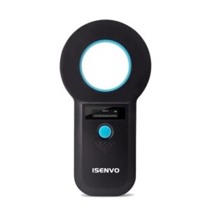 isenvo pet microchip scanner rechargeable rfid emid micro chip reader scanner 134.2khz 125khz 15 digits pet chip id scanner for animal/pets/pigs/dogs/cats (190i)