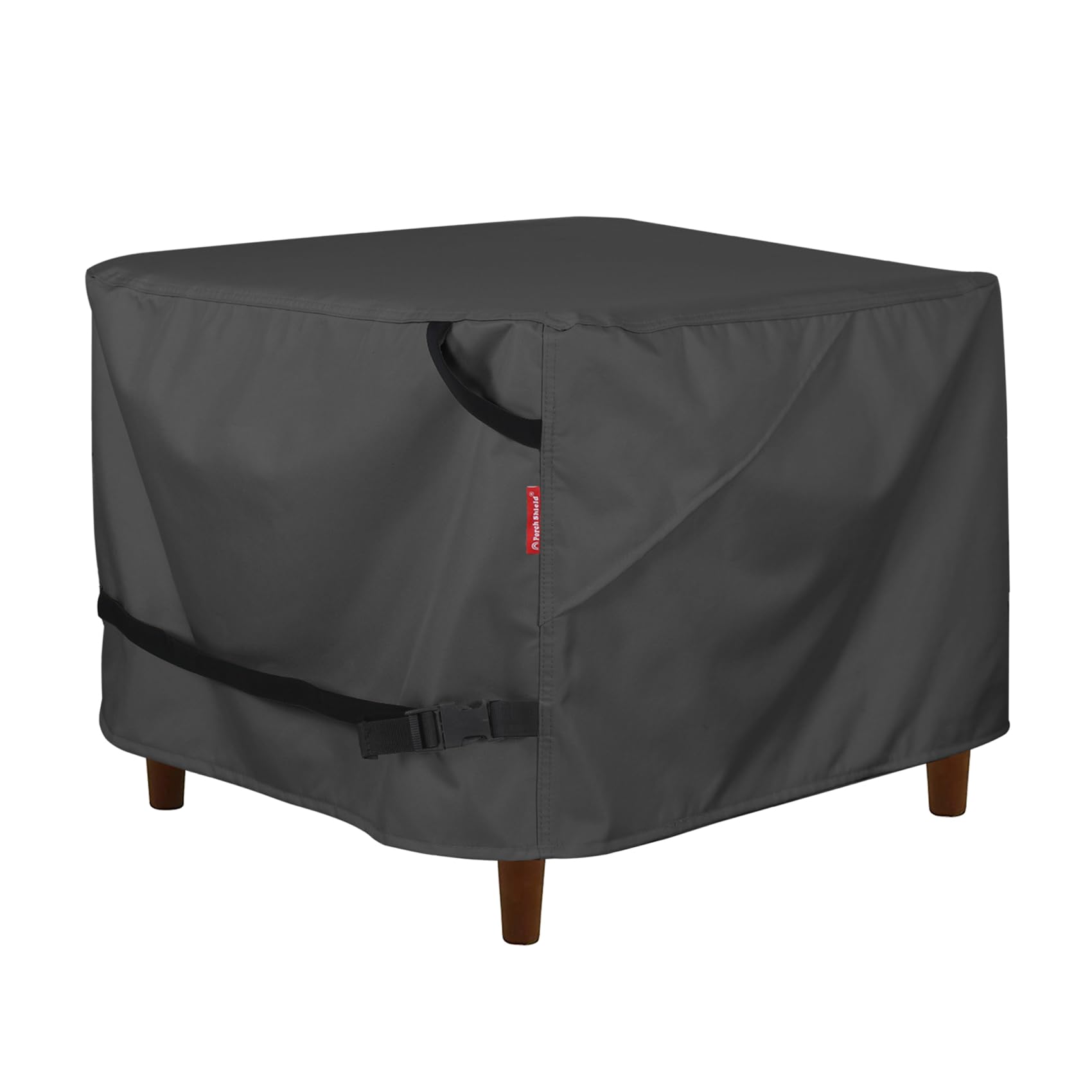 Porch Shield Patio Ottoman Cover - Waterproof Outdoor Square Side Table Covers – 27L x 27W x 18H inch, Black