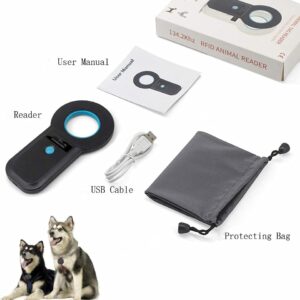 ISENVO Pet Microchip Scanner Rechargeable RFID EMID Micro Chip Reader Scanner 134.2kHz 125kHz 15 Digits Pet Chip ID Scanner for Animal/Pets/Pigs/Dogs/Cats (190i)