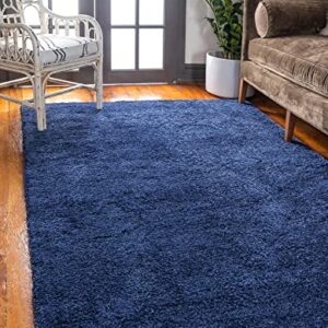 Unique Loom Solo Collection Area Rug - Calabasas (4' 1" x 6' 1" Rectangle, Navy Blue)