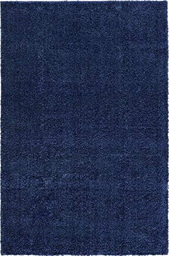 Unique Loom Solo Collection Area Rug - Calabasas (4' 1" x 6' 1" Rectangle, Navy Blue)