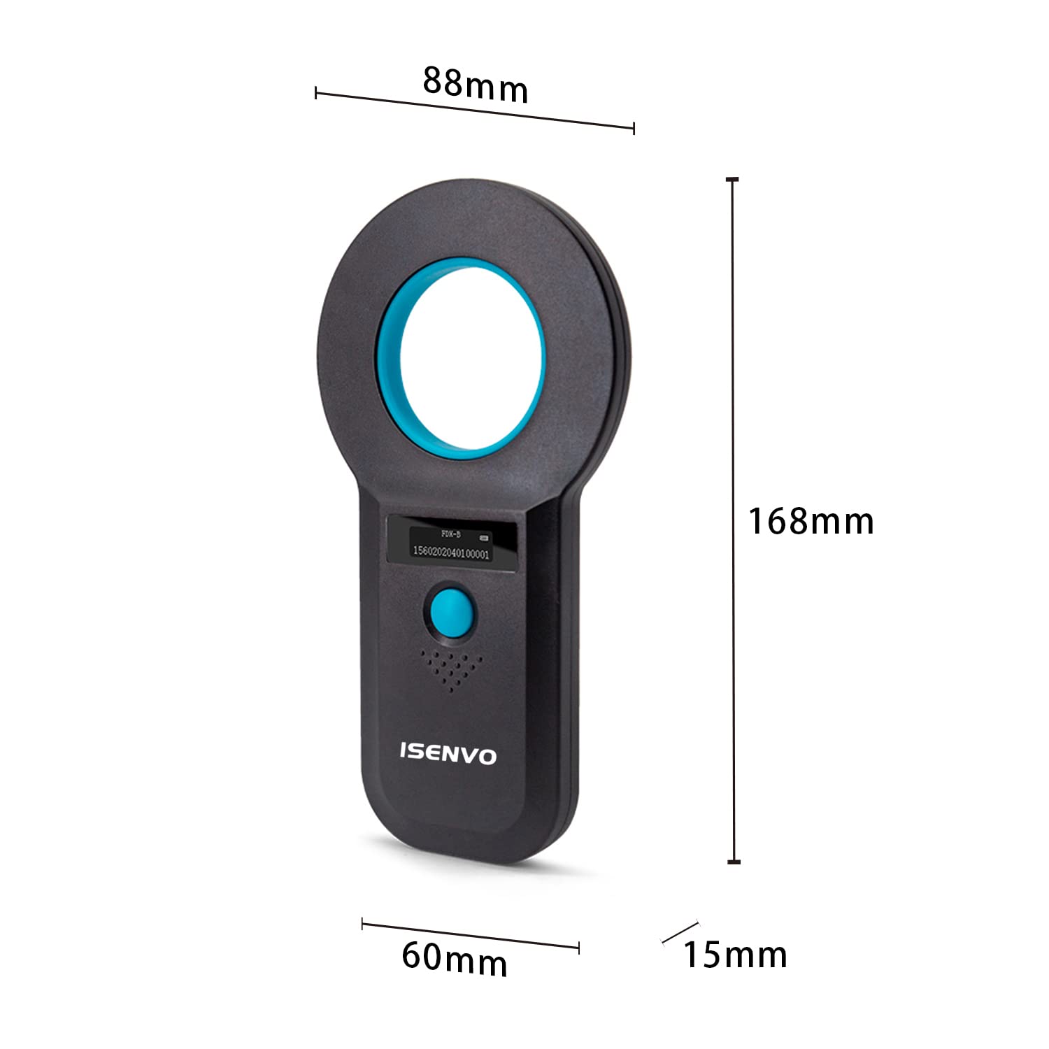 ISENVO Pet Microchip Scanner Rechargeable RFID EMID Micro Chip Reader Scanner 134.2kHz 125kHz 15 Digits Pet Chip ID Scanner for Animal/Pets/Pigs/Dogs/Cats (190i)