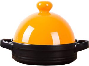 ceramic tagine pot 1500ml tagine cooking pot|non-stick pan|cooking pot with lid home kitchen suitable for most open flame cookware (color : yellow)