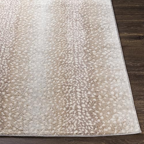 Livabliss Pablo Antelope Print Area Rug,7'10" x 10',Camel/Light Gray