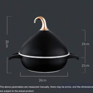 QIANMEI Ceramic Tagine Pot 3.5L Cast Iron Pot|Tagine Pot with Enameled Cast Stainless Steel Base|Easy to Clean|Without Lead Cooking Healthy Food