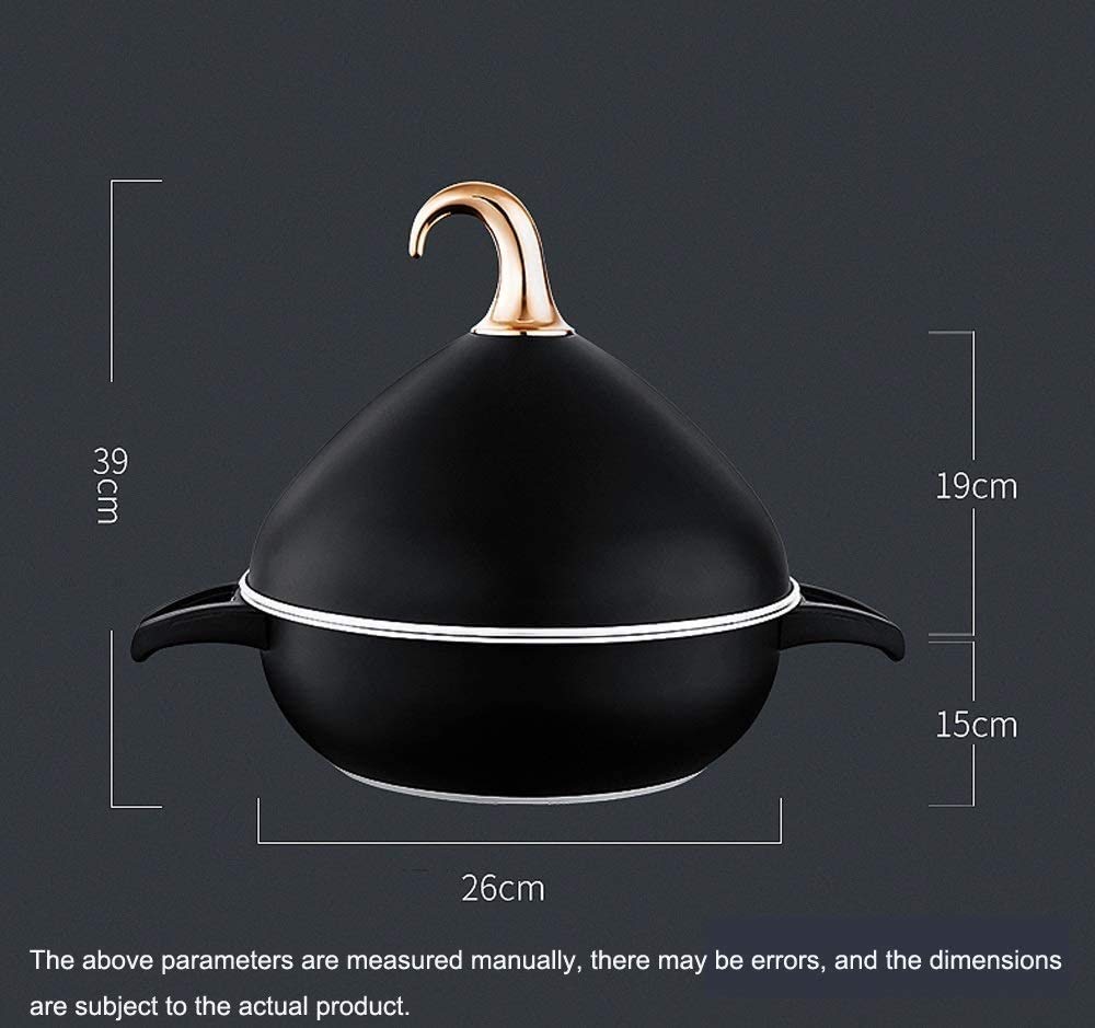 QIANMEI Ceramic Tagine Pot 3.5L Cast Iron Pot|Tagine Pot with Enameled Cast Stainless Steel Base|Easy to Clean|Without Lead Cooking Healthy Food