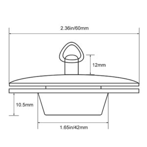 Omabeta Sink Stopper Drain Plug, Portable Retro Thickened Stainless Steel Panel Drain Plug with Hanging Ring,Durable Chrome Plated Rubber Bottom Bathtub Stopper for Household Kitchen Sinks Bathtubs