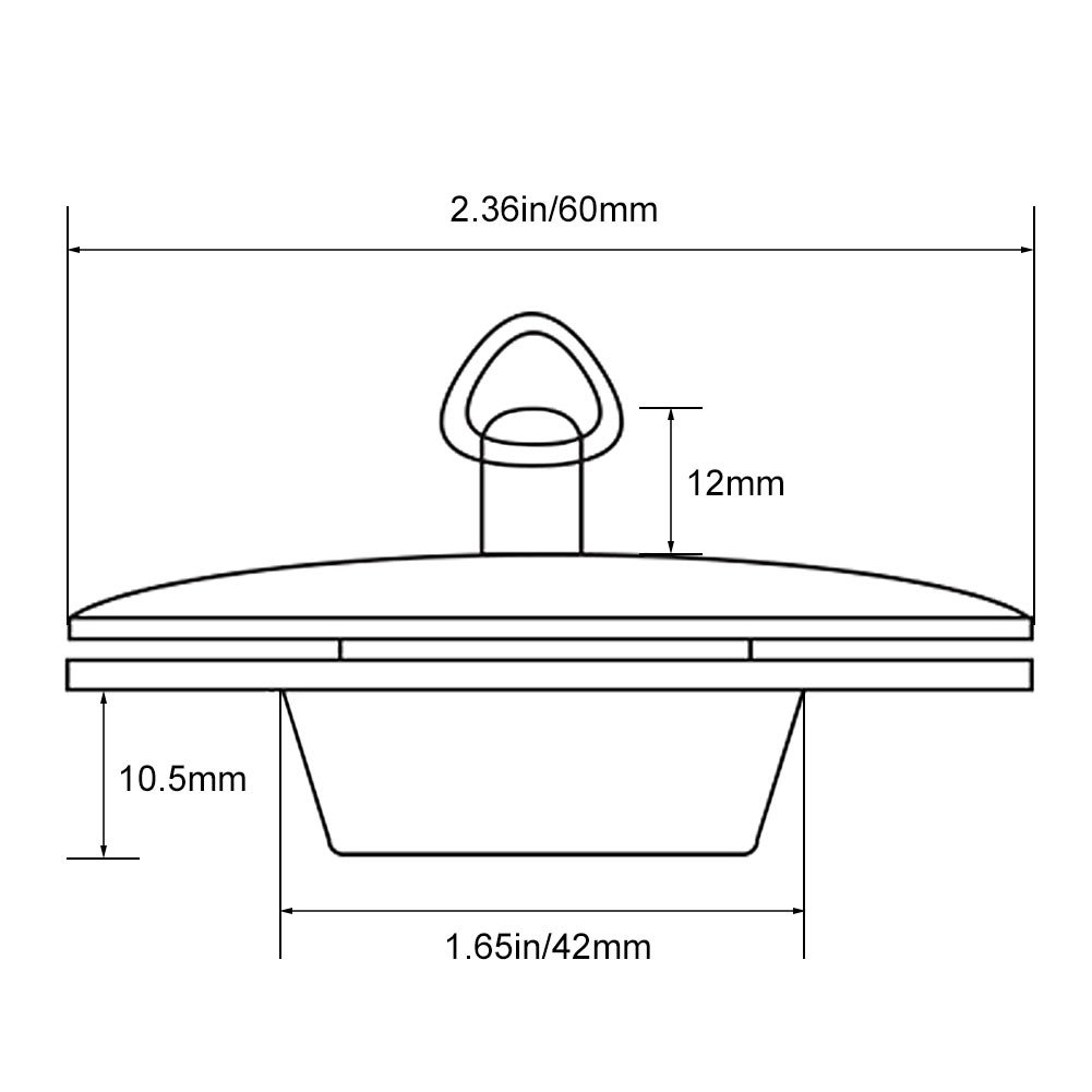 Omabeta Sink Stopper Drain Plug, Portable Retro Thickened Stainless Steel Panel Drain Plug with Hanging Ring,Durable Chrome Plated Rubber Bottom Bathtub Stopper for Household Kitchen Sinks Bathtubs