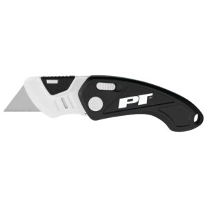 performance tool w692 slim and lightweight utility knife - high impact abs, push-button blade change, and slide-release button for safety