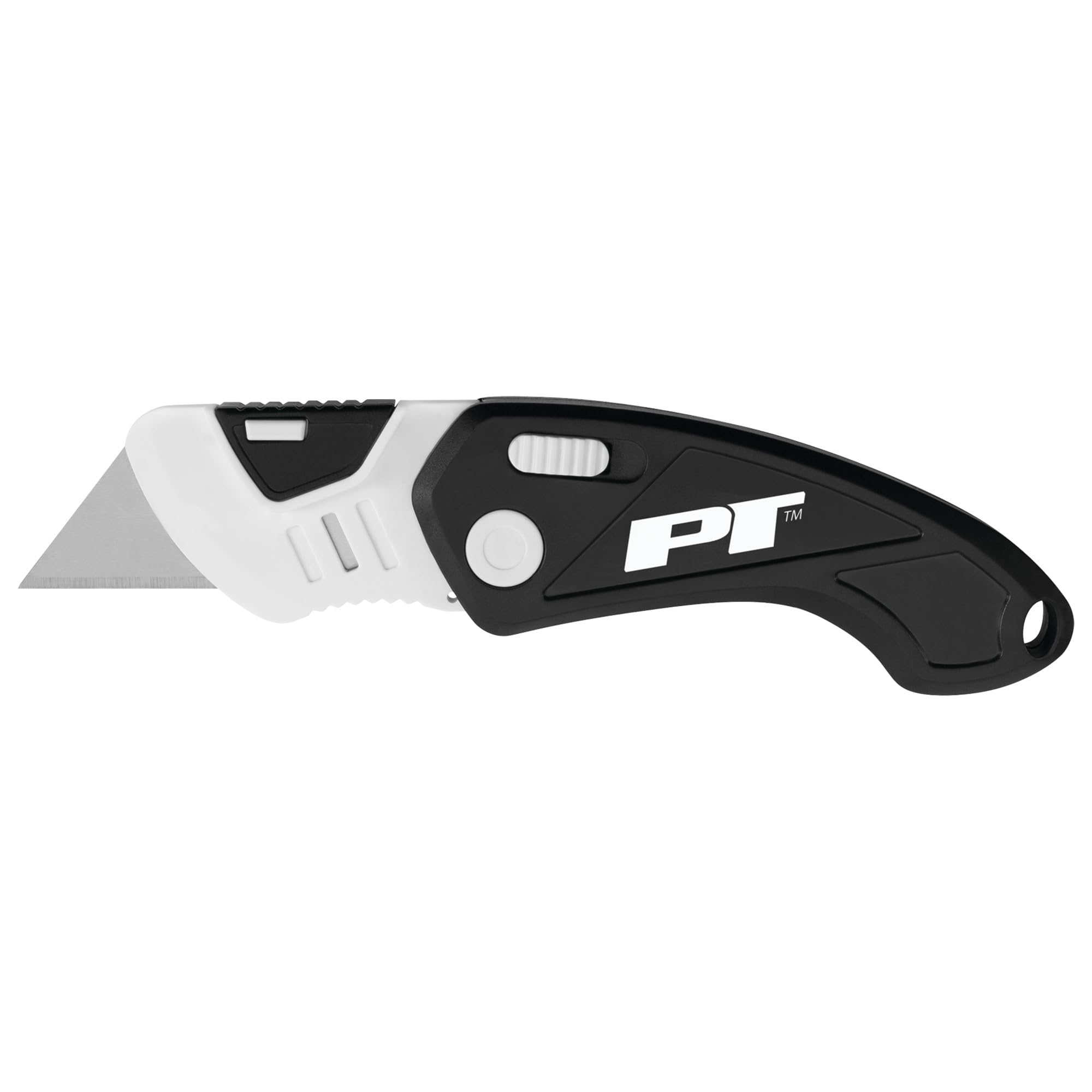 Performance Tool W692 Slim and Lightweight Utility Knife - High Impact ABS, Push-Button Blade Change, and Slide-Release Button for Safety