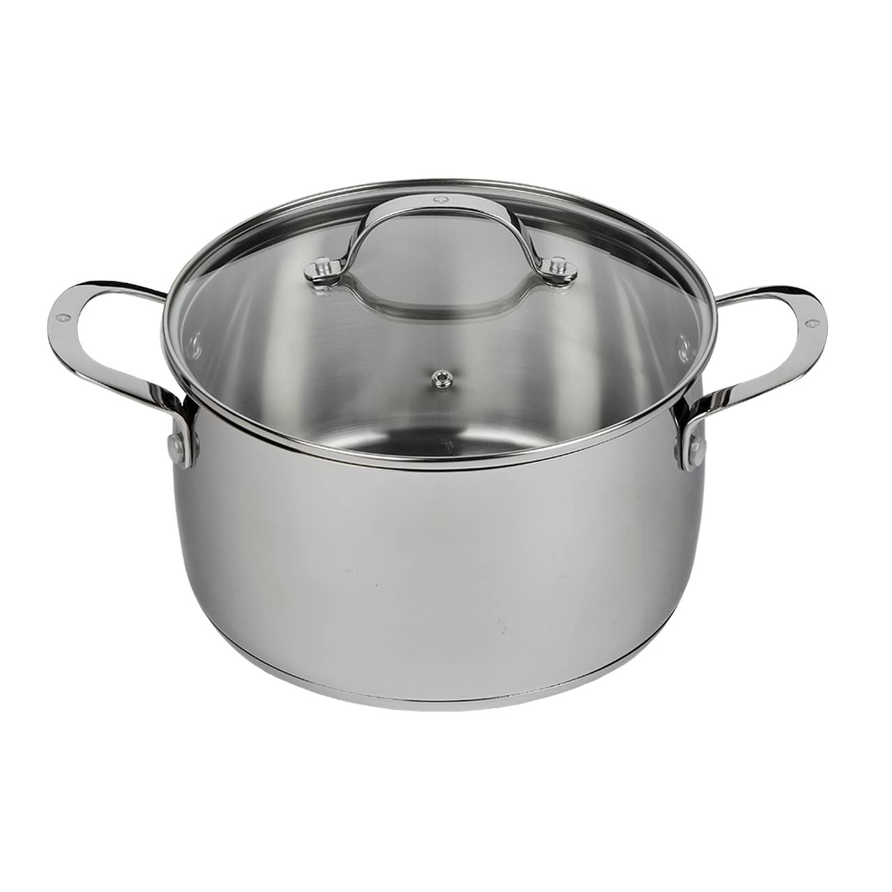 Swiss Diamond Stainless Steel 5.3 Quart Dutch Oven with Lid – Professional Cooking, Soup, & Stock Pot Evenly Distributes Heat – Oven- & Dishwasher-Safe, Mirror Finish