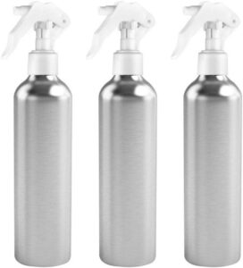 aluminum spray bottles 8oz/250ml -set of 3 refillable empty spray bottles - trigger sprayer fine mist spray bottles for plants - empty spray bottles for cleaning solutions, homemade products and more