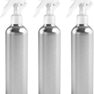 Aluminum Spray Bottles 8oz/250ml -Set of 3 Refillable Empty Spray Bottles - Trigger Sprayer Fine Mist Spray Bottles for Plants - Empty Spray Bottles for Cleaning Solutions, Homemade Products and More