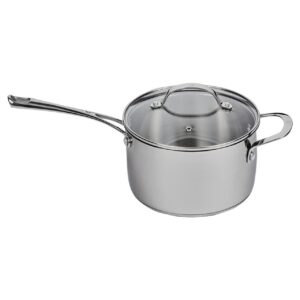 swiss diamond stainless steel 3.6 quart saucepan with lid – sauce/cooking pot for induction, gas, and other stoves – oven-, dishwasher-safe, mirror finish cookware