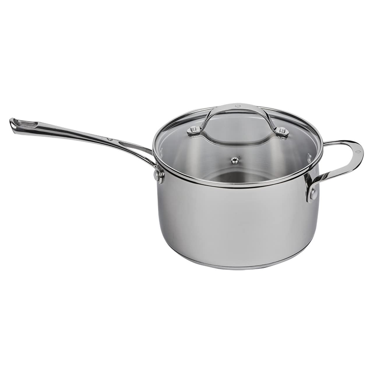 Swiss Diamond Stainless Steel 3.6 Quart Saucepan with Lid – Sauce/Cooking Pot for Induction, Gas, and Other Stoves – Oven-, Dishwasher-Safe, Mirror Finish Cookware