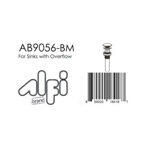 ALFI brand AB9056-BM Bathroom Sink Drain, 7.63"L x 2.75"W x 2.75"H, Black Matte