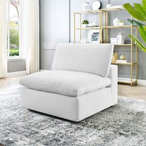 modway commix down-filled overstuffed performance velvet sectional sofa armless chair