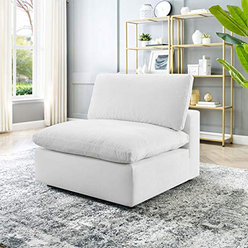 Modway Commix Down-Filled Overstuffed Performance Velvet Sectional Sofa Armless Chair