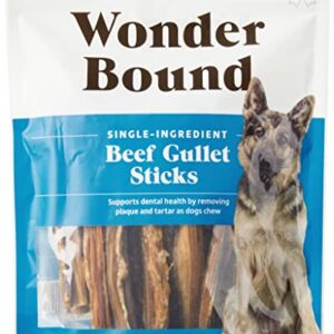 Amazon Brand - Wonder Bound Beef Gullet Sticks Dog Treats, 5-6 Inch, Pack of 25, Highly Digestible, Minimally Processed, 7.05 Ounce, 25 Count (Pack of 1)