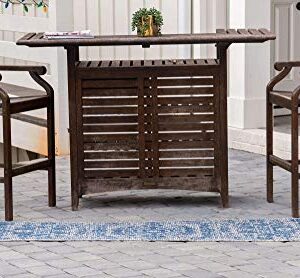 Unique Loom Outdoor Traditional Collection Area Rug - Timeworn (2' x 8' Runner, Blue/ Gray)