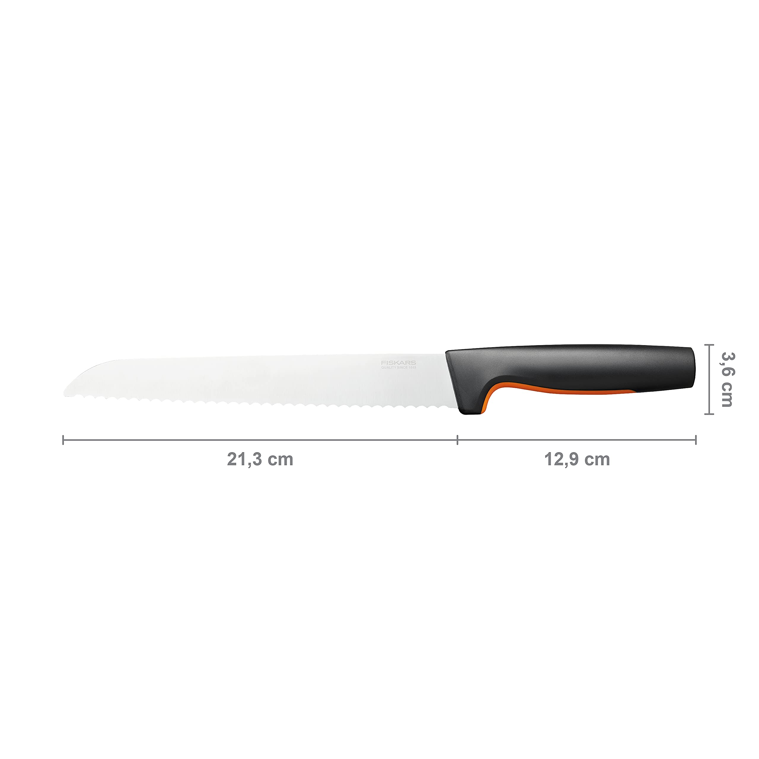 Fiskars Bread Knife, Functional Form, Total Length: 34 cm, Japanese Stainless Steel/Plastic, 1057538