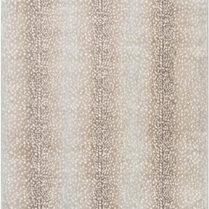 Livabliss Pablo Antelope Print Area Rug,7'10" x 10',Camel/Light Gray