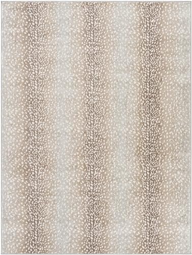 Livabliss Pablo Antelope Print Area Rug,7'10" x 10',Camel/Light Gray