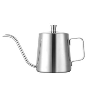 gwhole small pour over gooseneck coffee kettle long narrow drip spout coffee tea pot for stove top - silver, 350ml/12 oz