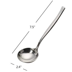 Vababa 4-Piece Stainless Steel Gravy Soup Spoon, Small Soup Ladle Set