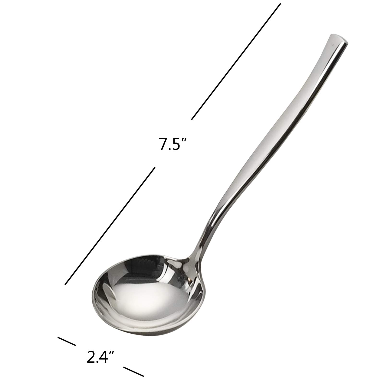 Vababa 4-Piece Stainless Steel Gravy Soup Spoon, Small Soup Ladle Set